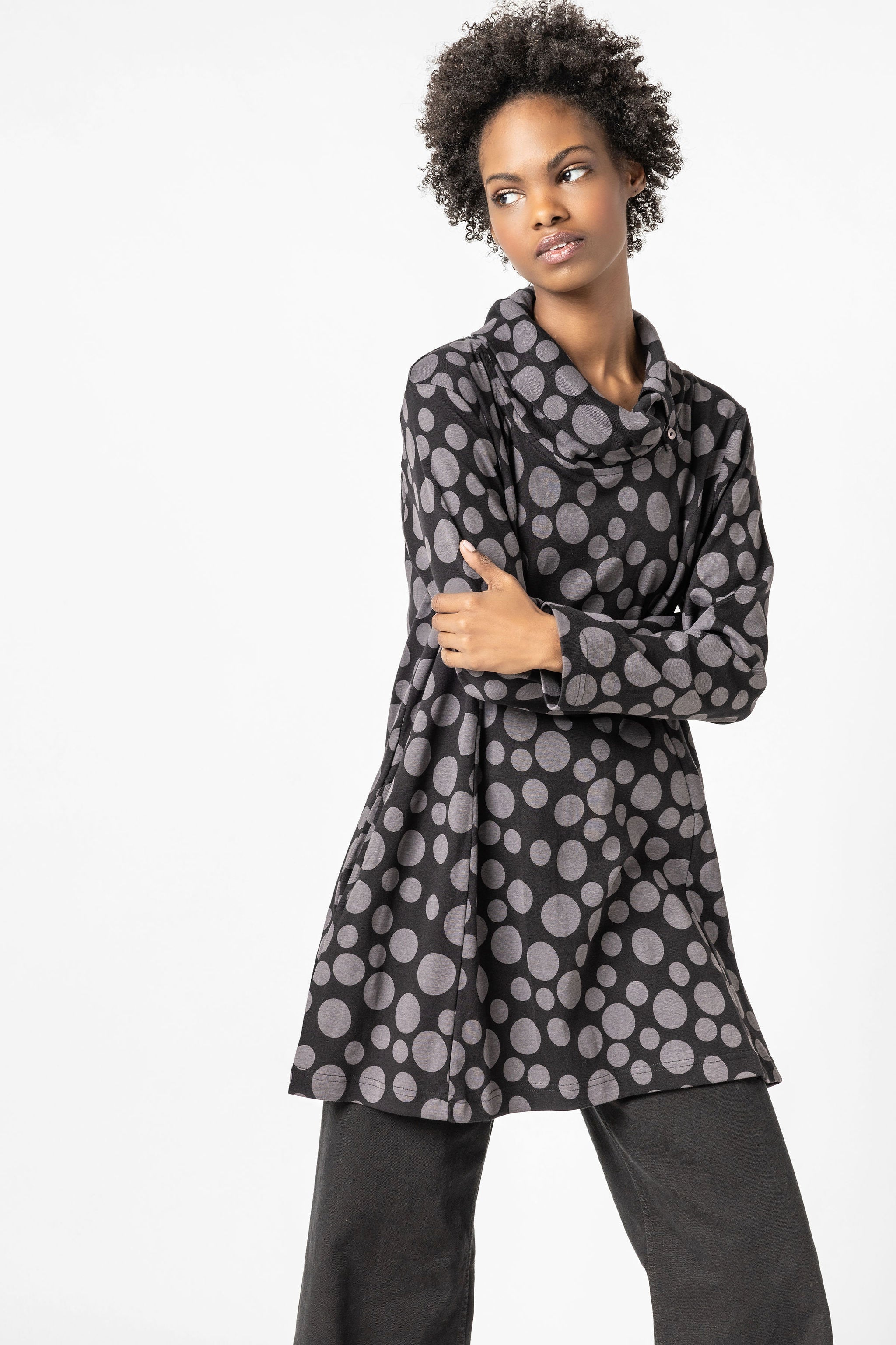 Luna Spot Print Jersey Tunic – Komil Clothing