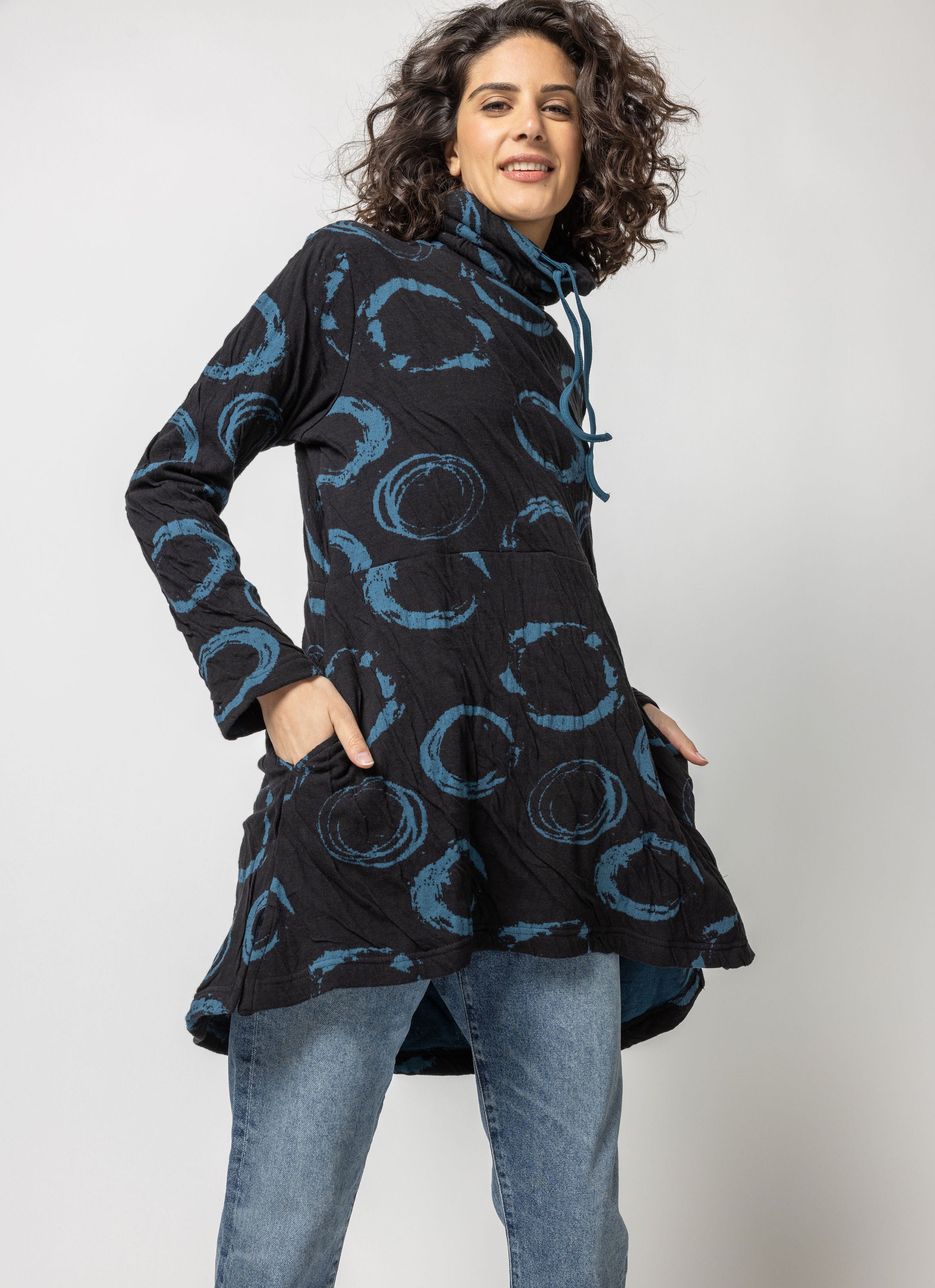Circle Texture Weave Cowl Tunic – Komil Clothing