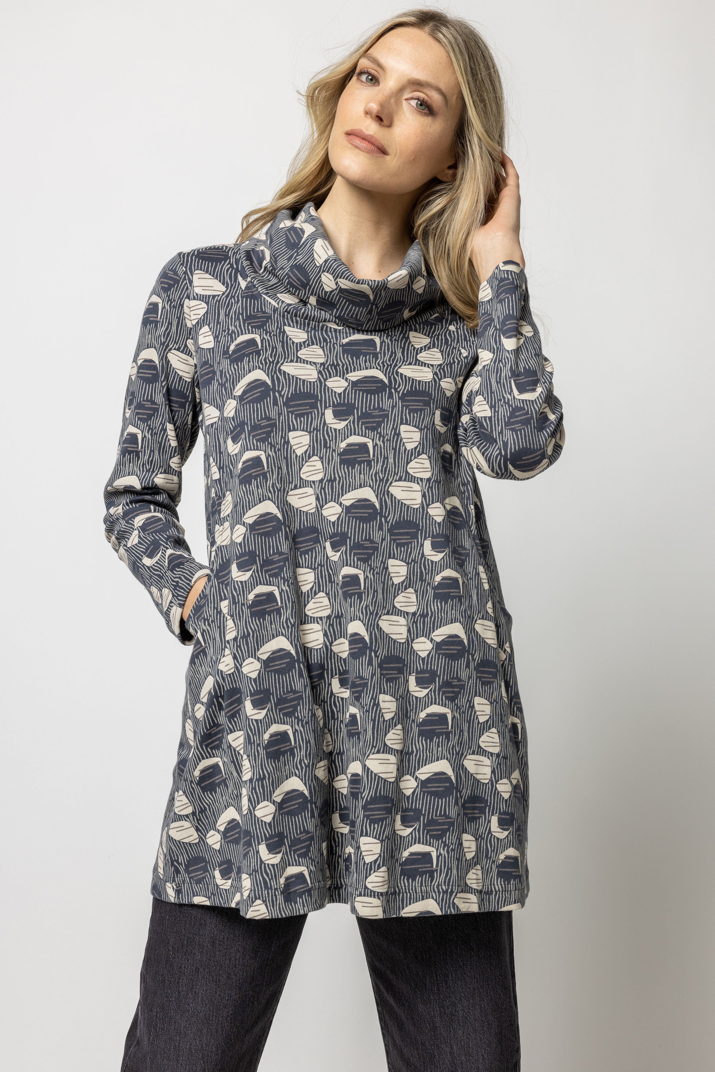 Woodcut Print Rib Cowl Tunic – Komil Clothing